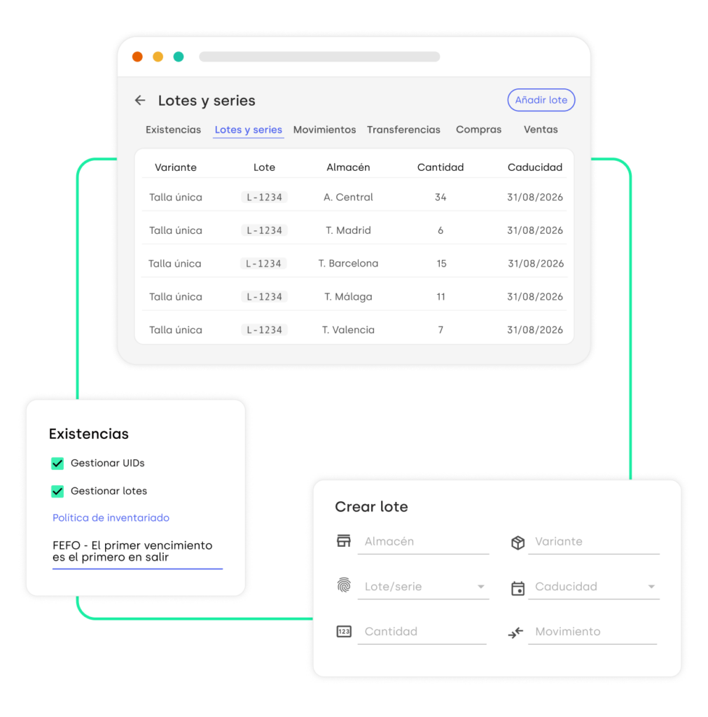Gestión de lotes y series | Stockagile